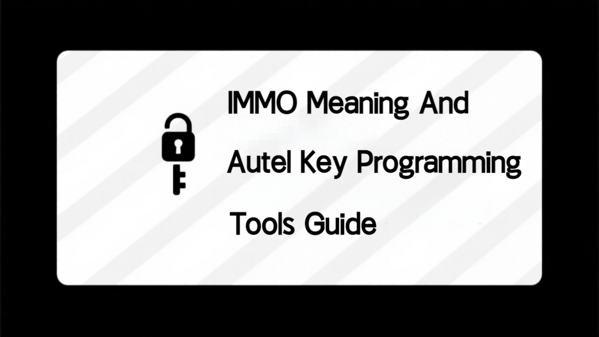 IMMO Meaning and Autel Key Programming Tools Guide — obdprice