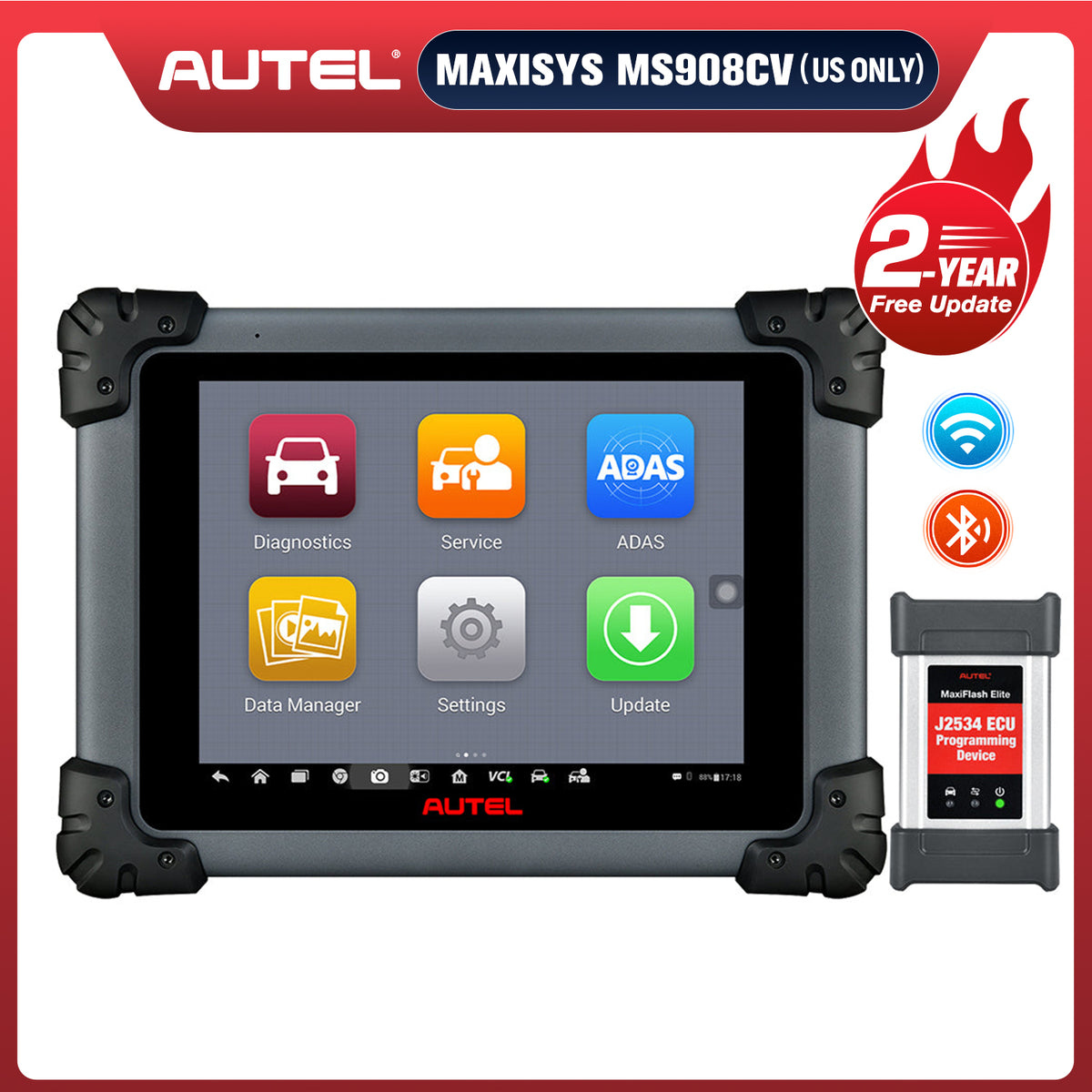 [2-Year Free Update] Autel MaxiSys CV MS908CV 2023 Top Heavy Duty Truck ...