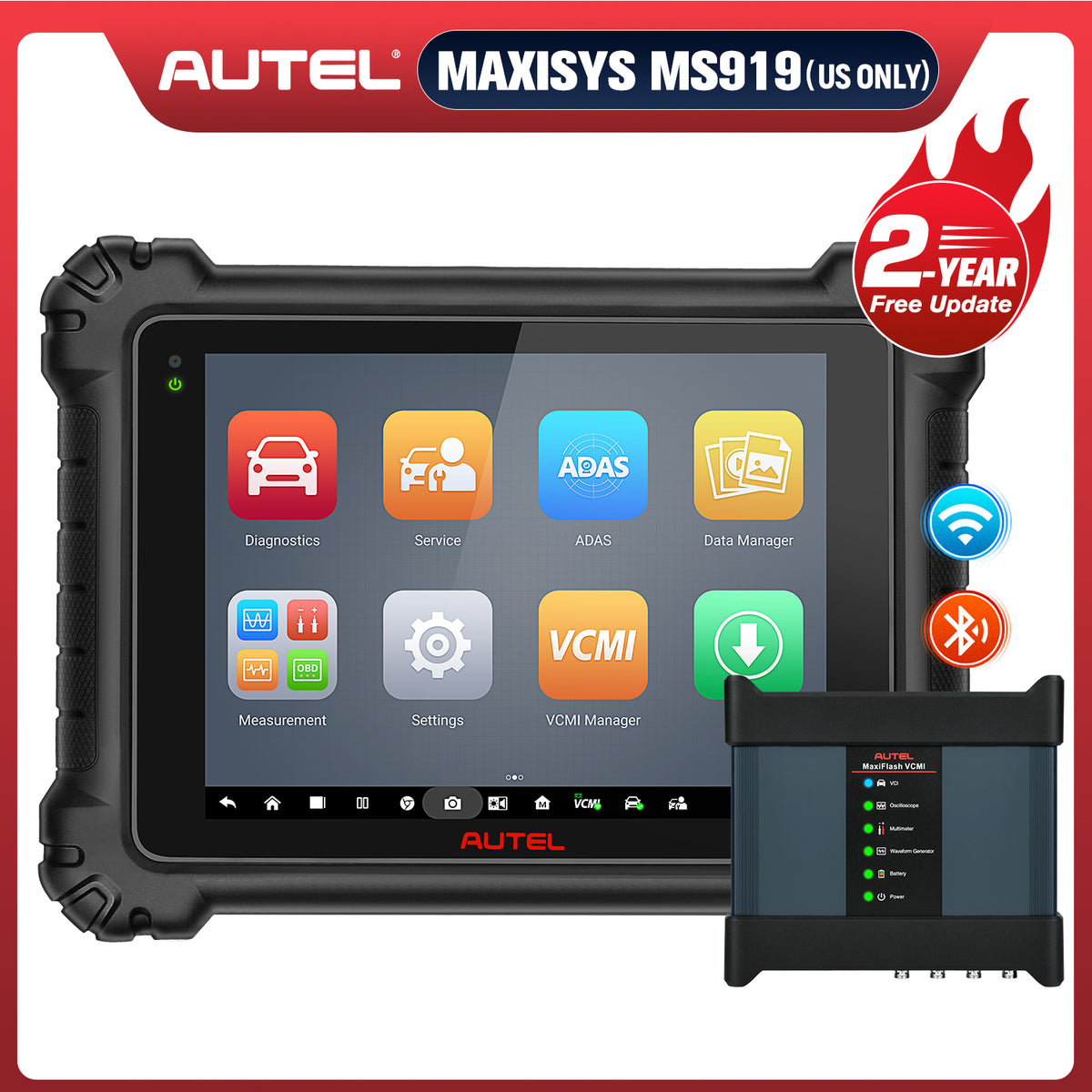 Autel Maxisys MS919 Intelligent Diagnostic Scanner with Topology Modul ...