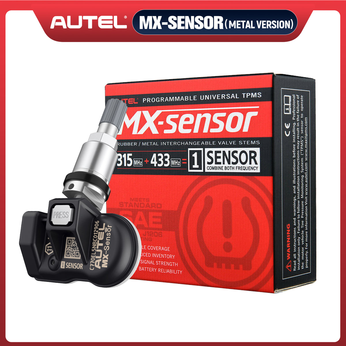 OBDPRICE.COM - Autel MX-Sensor 315MHz&433MHz 2in1 TPMS Sensor — obdprice